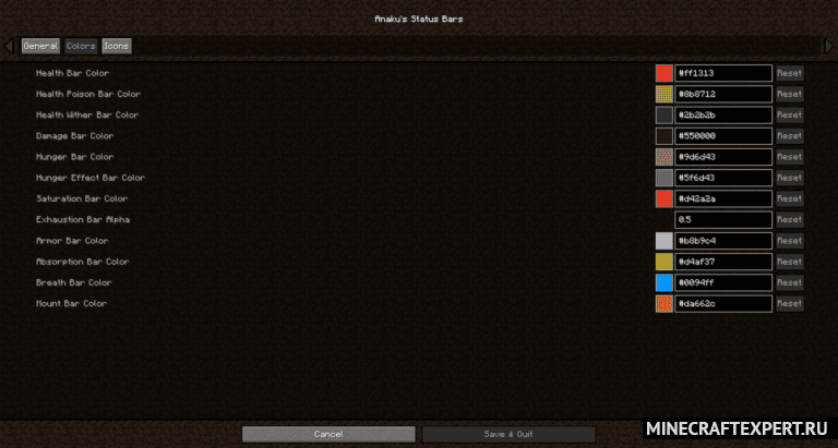 Anaku’s Status Bars [1.19.2] — статус бары - Моды для Майнкрафт
